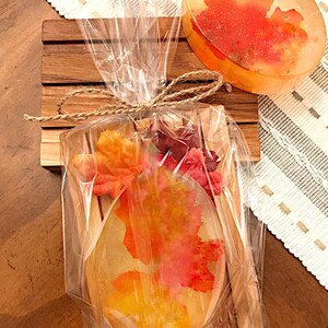 Jasmine and Honeysuckle Handmade Glycerin Soaps With Silk Maple Leaves | Gift for Her | Autumn ...