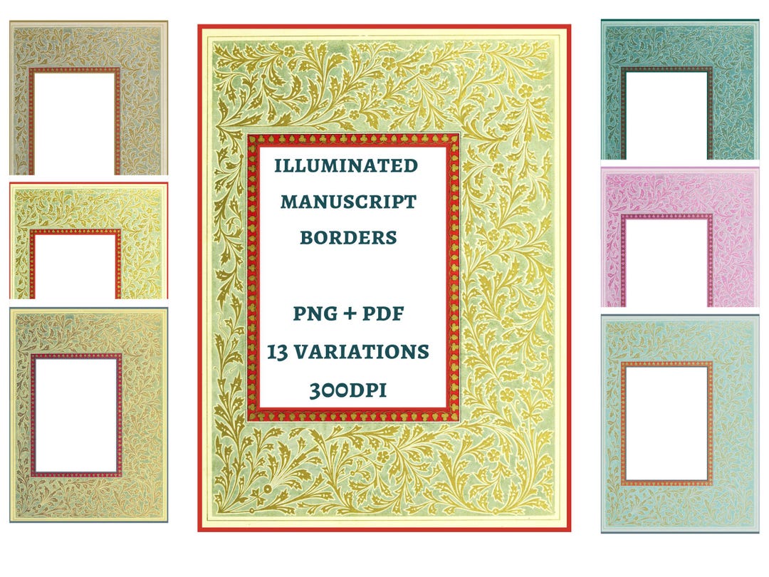 Illuminated Manuscript Border Template | Turkish Illumination Border ...