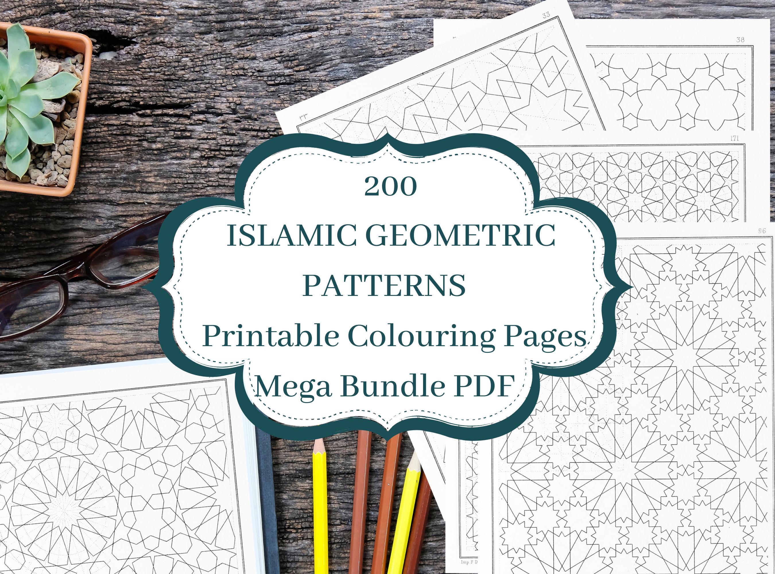 Vintage Islamic Pattern Coloring Book | Islamic Geometric Pattern Book ...