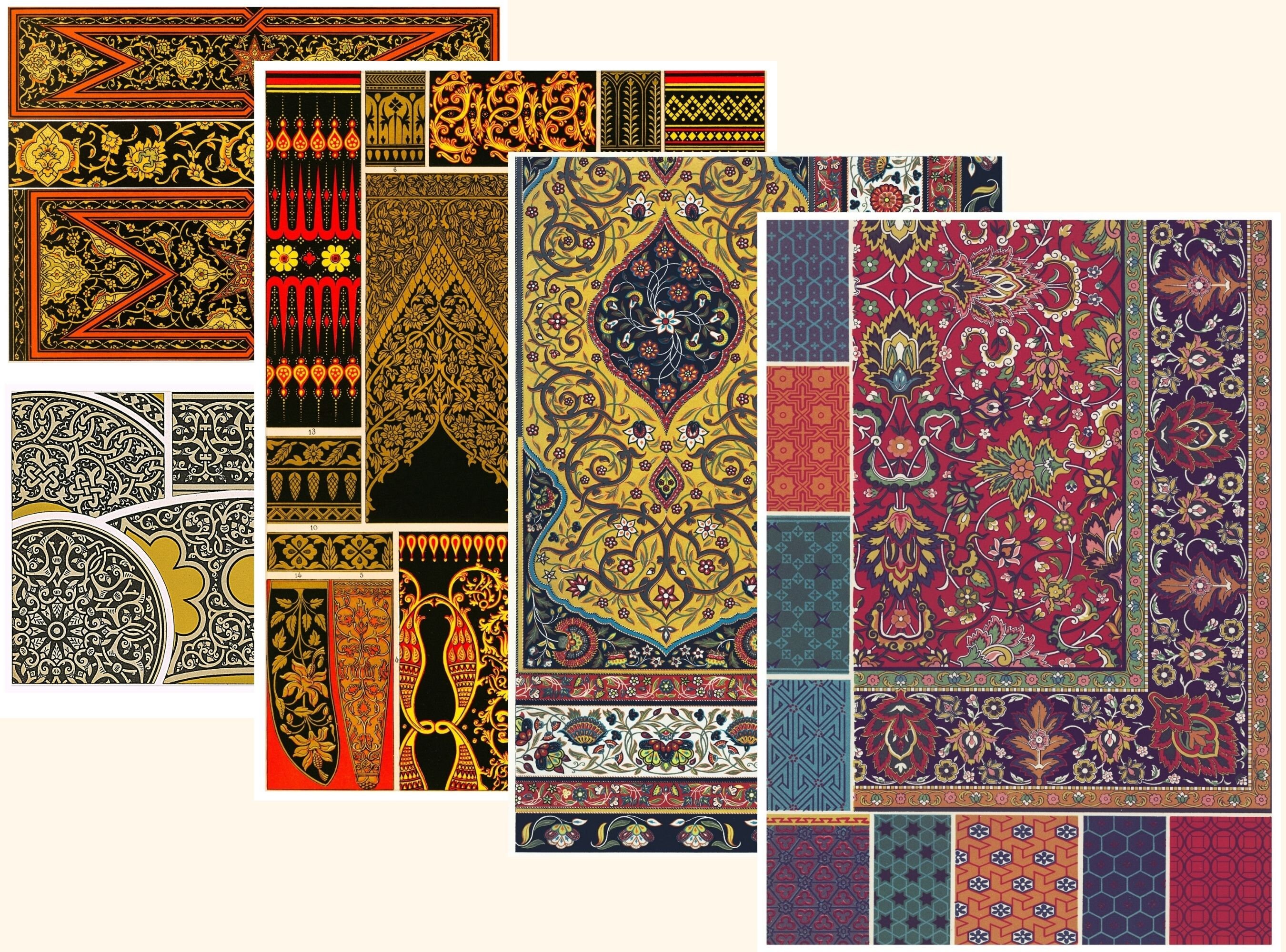 Islamic Pattern Digital Paper Pack | Arabesque Pattern Collage Papers ...