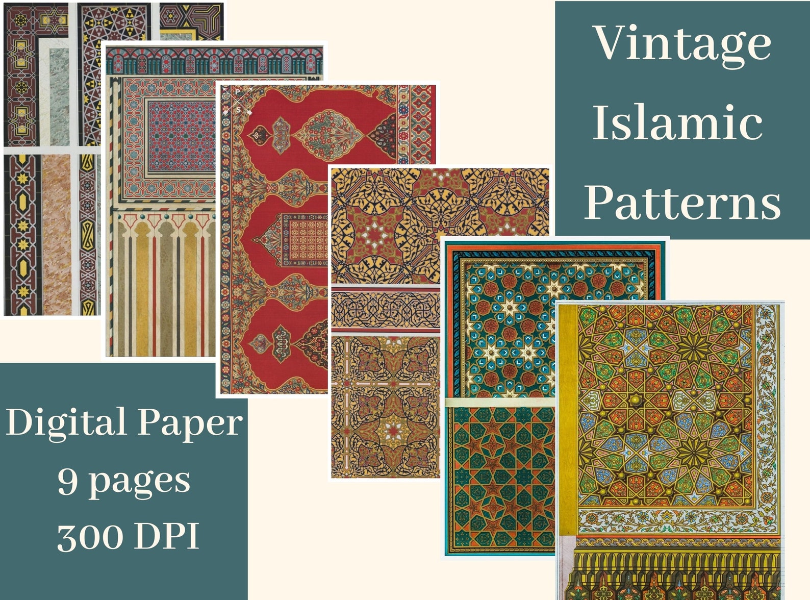 Islamic Pattern Digital Paper Pack | Islamic Geometric - Etsy