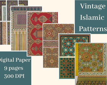 Islamic Pattern Digital Paper Pack Islamic Geometric | Etsy