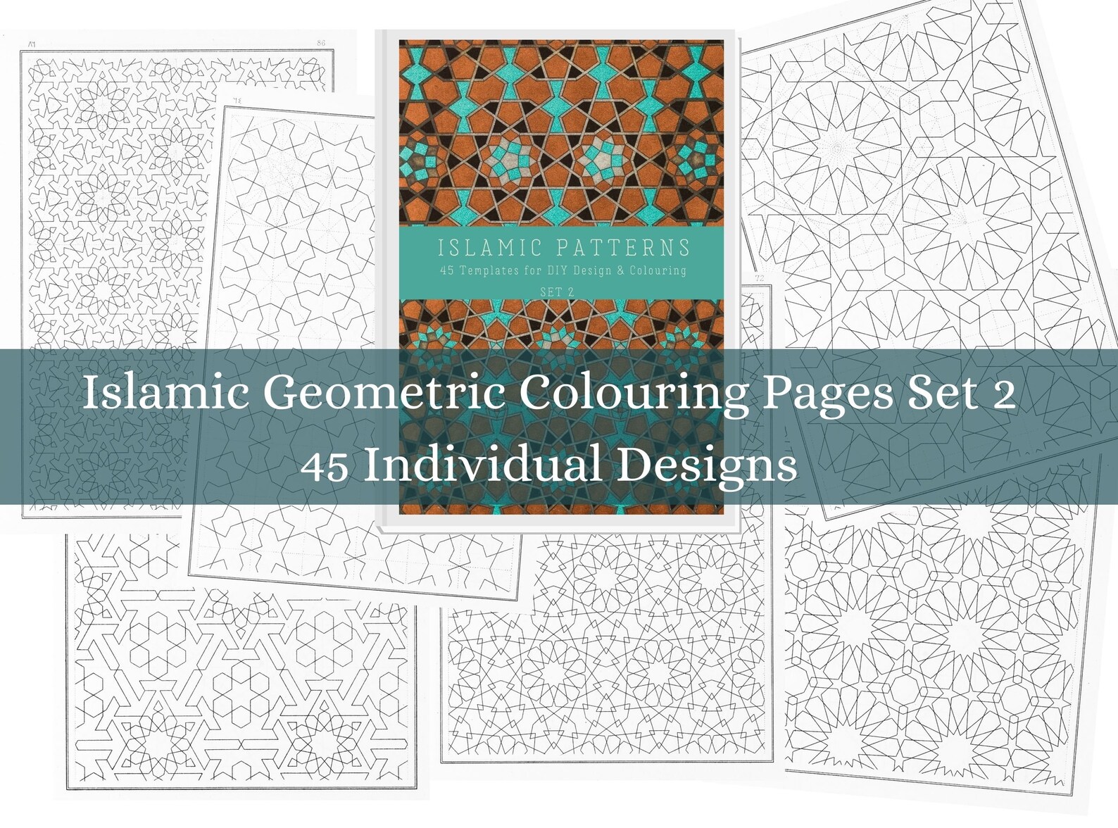 Vintage Islamic Pattern Coloring Book | Islamic Geometric Pattern Book ...