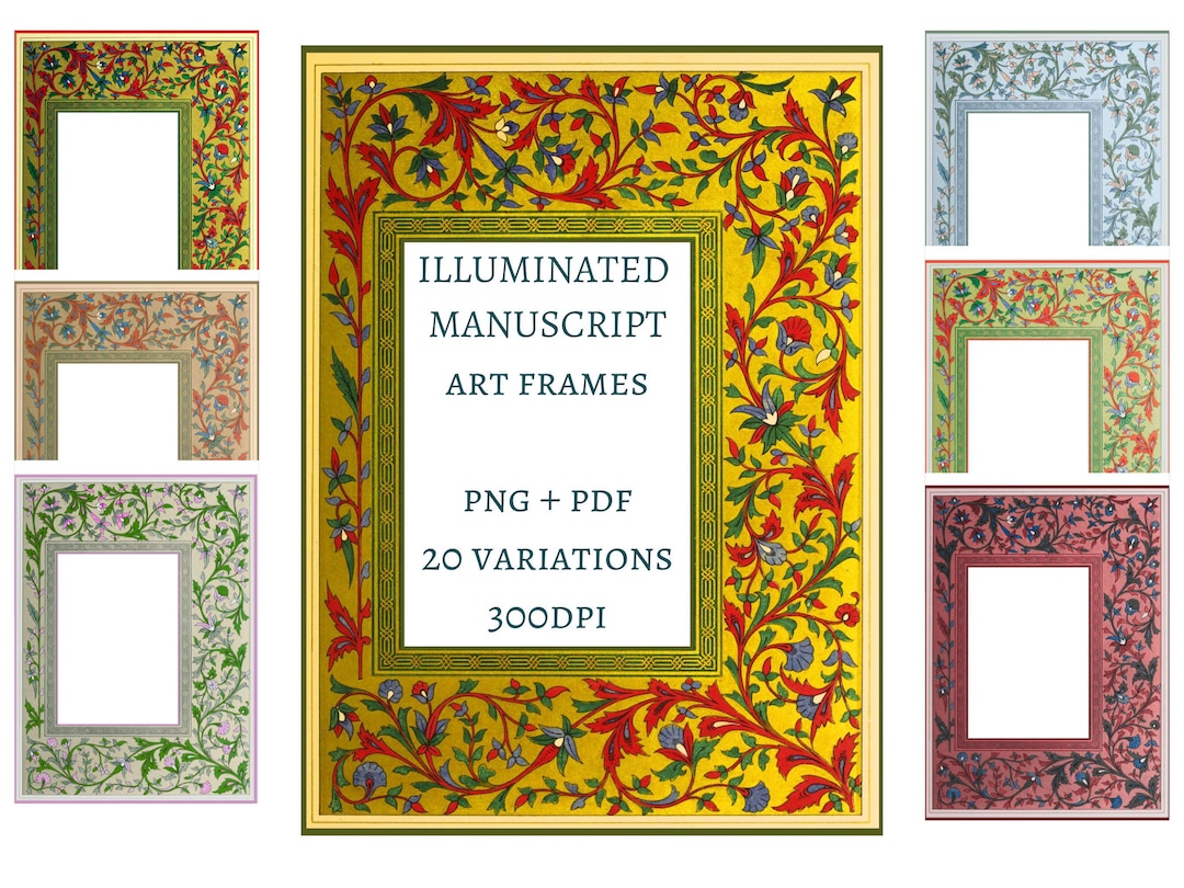 Illuminated Manuscript Flower Border Design | Turkish Illumination ...