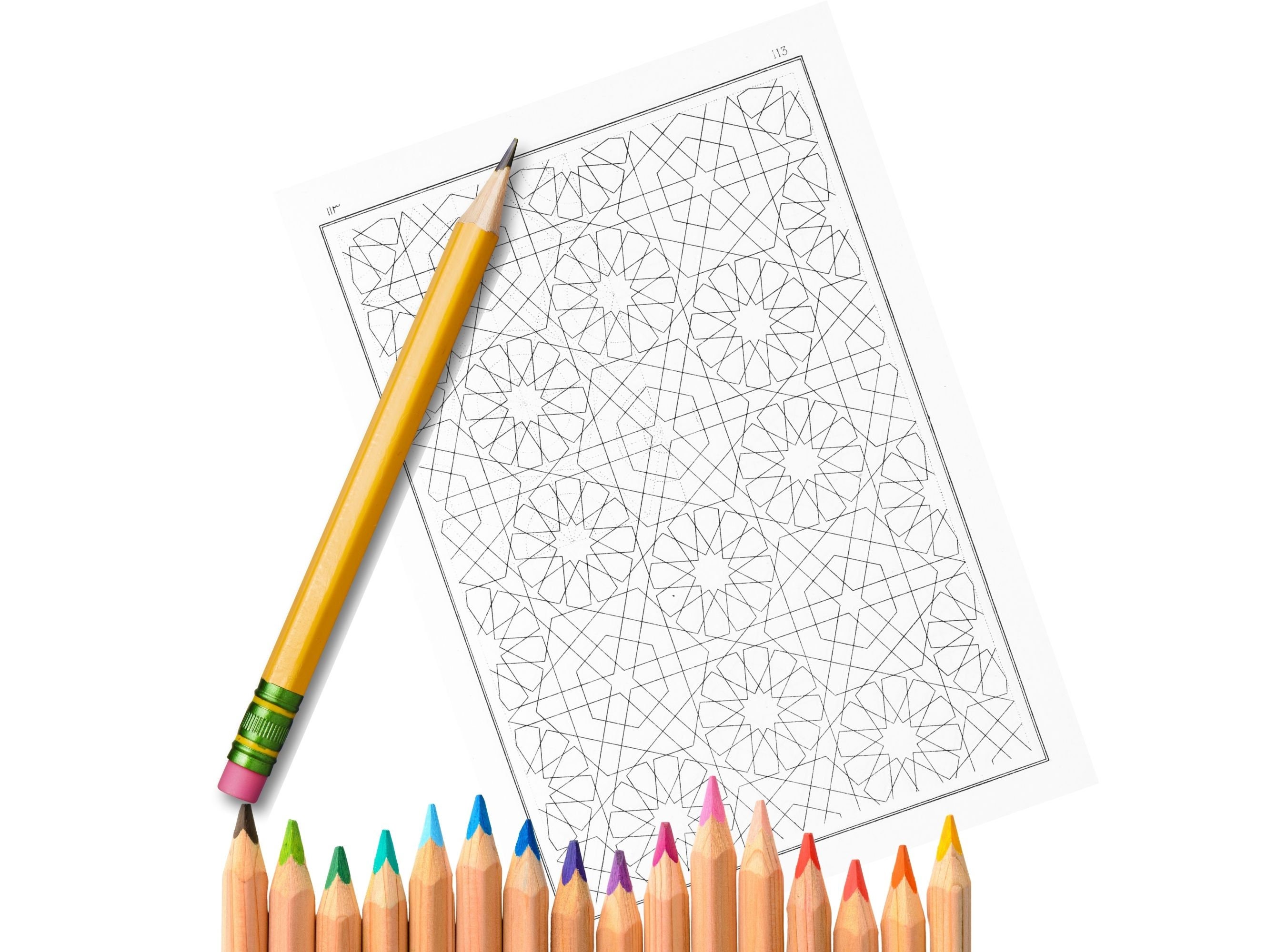 Islamic Pattern Colouring Pages | Arabic Pattern Printable Papers ...
