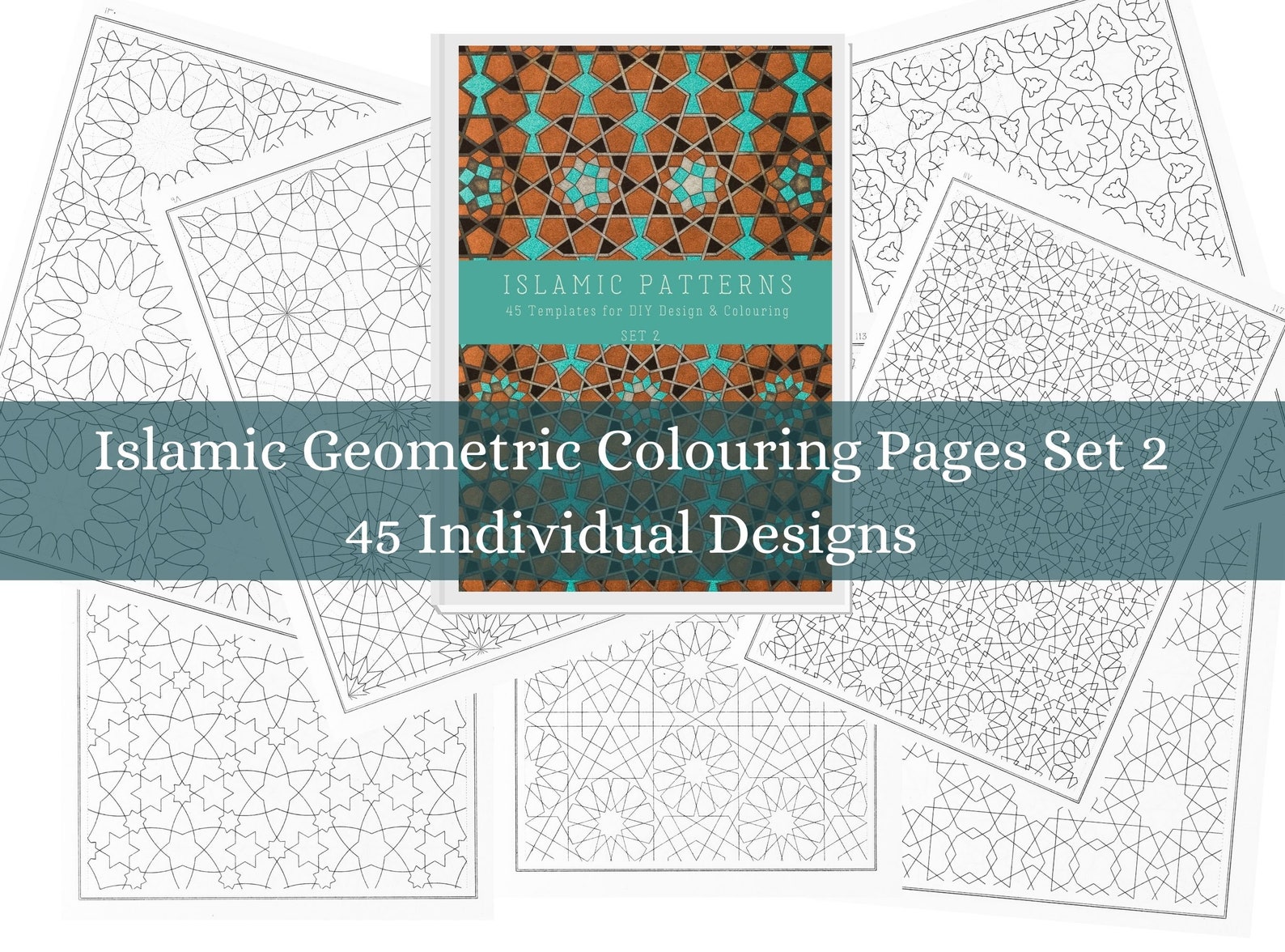 Vintage Islamic Pattern Coloring Book | Islamic Geometric Pattern Book ...