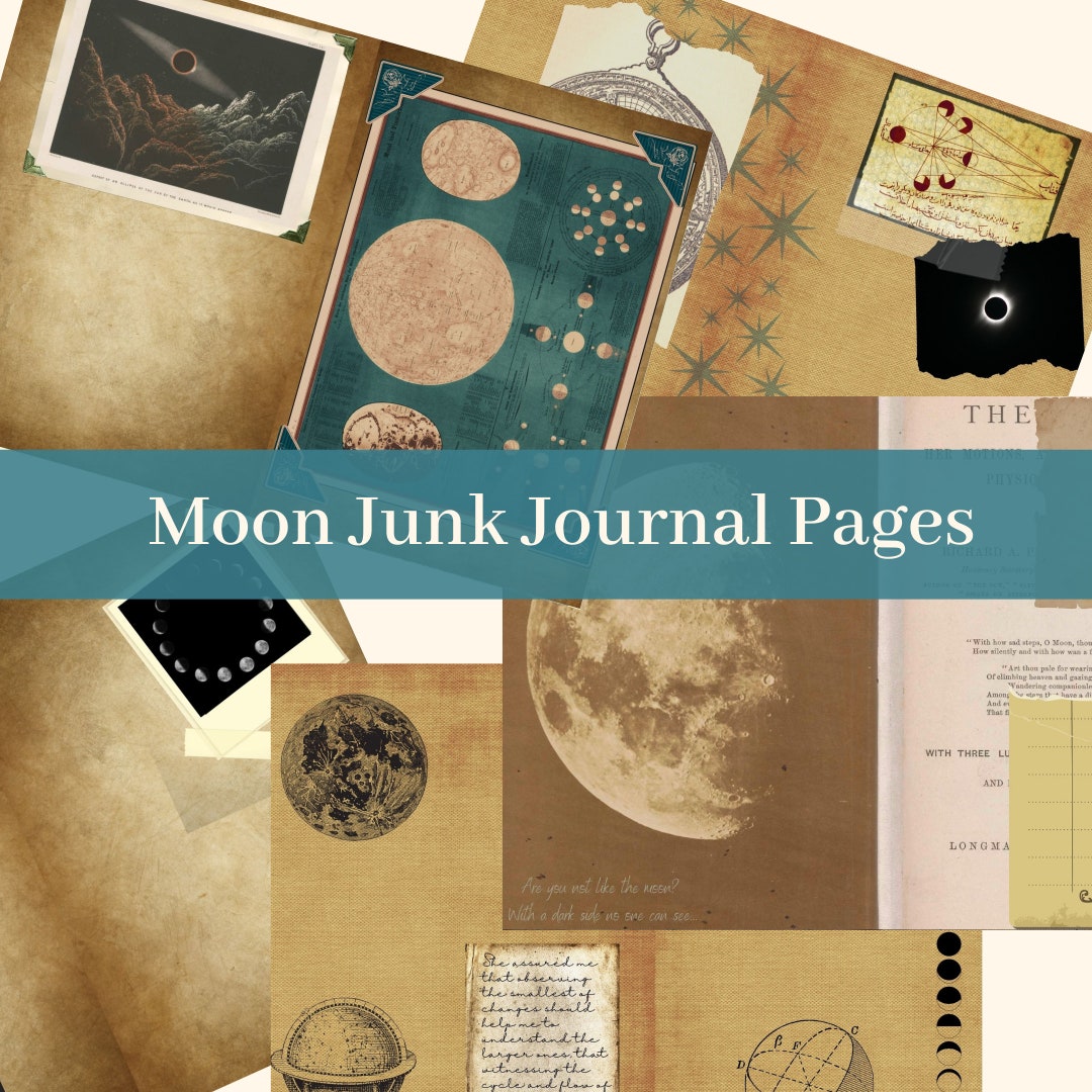 Moon Junk Journal Pages | Printable PDF Junk Journal | Celestial ...