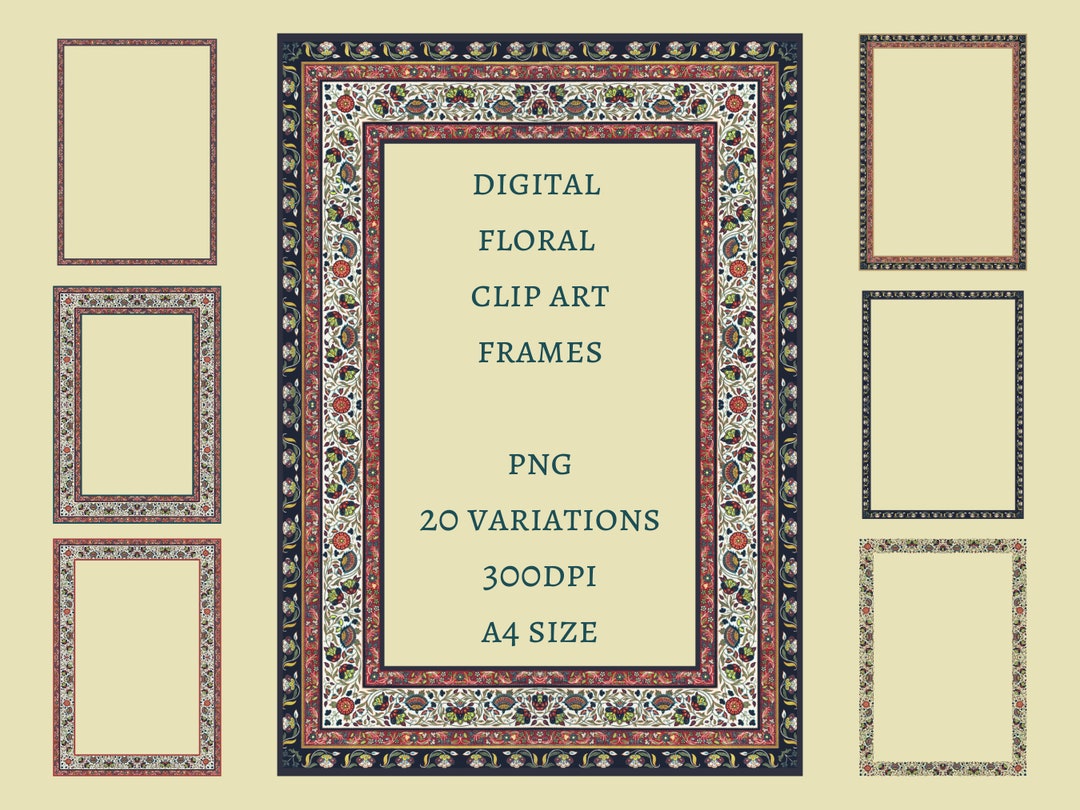 Floral Frame Clipart | Flower Border Clipart | Flowers Frame Clipart ...