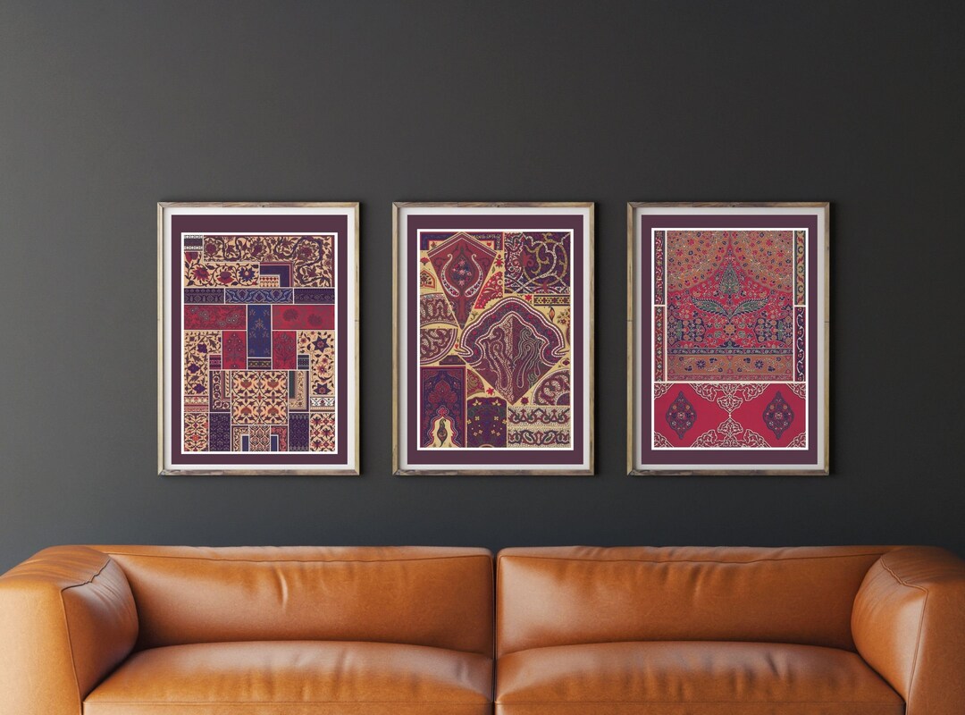 Islamic Pattern Wall Art Set of 3 | Islamic Poster | Geometric Wall Art ...
