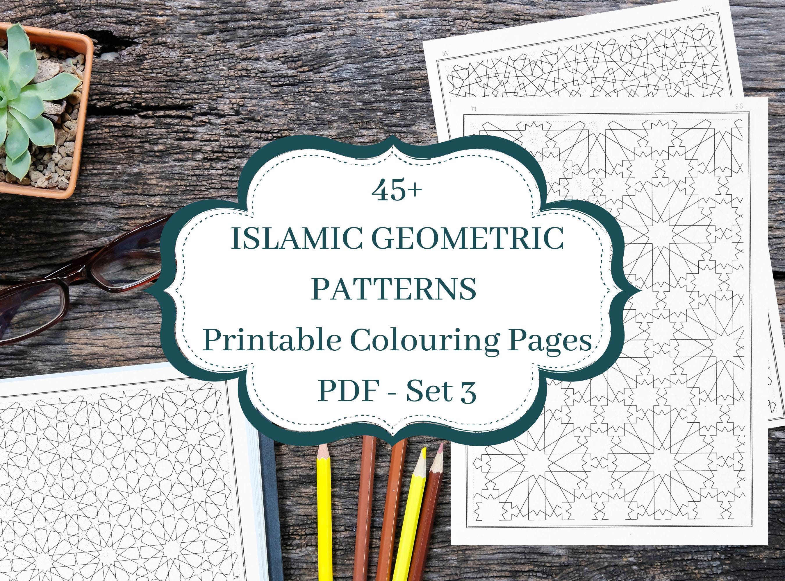 Islamic Pattern Colouring Pages | Arabic Pattern Printable Papers ...