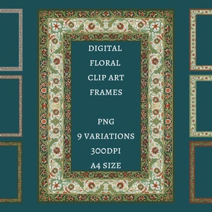 Floral Frame Clipart | Flower Border Clipart | Flowers Frame Clipart ...