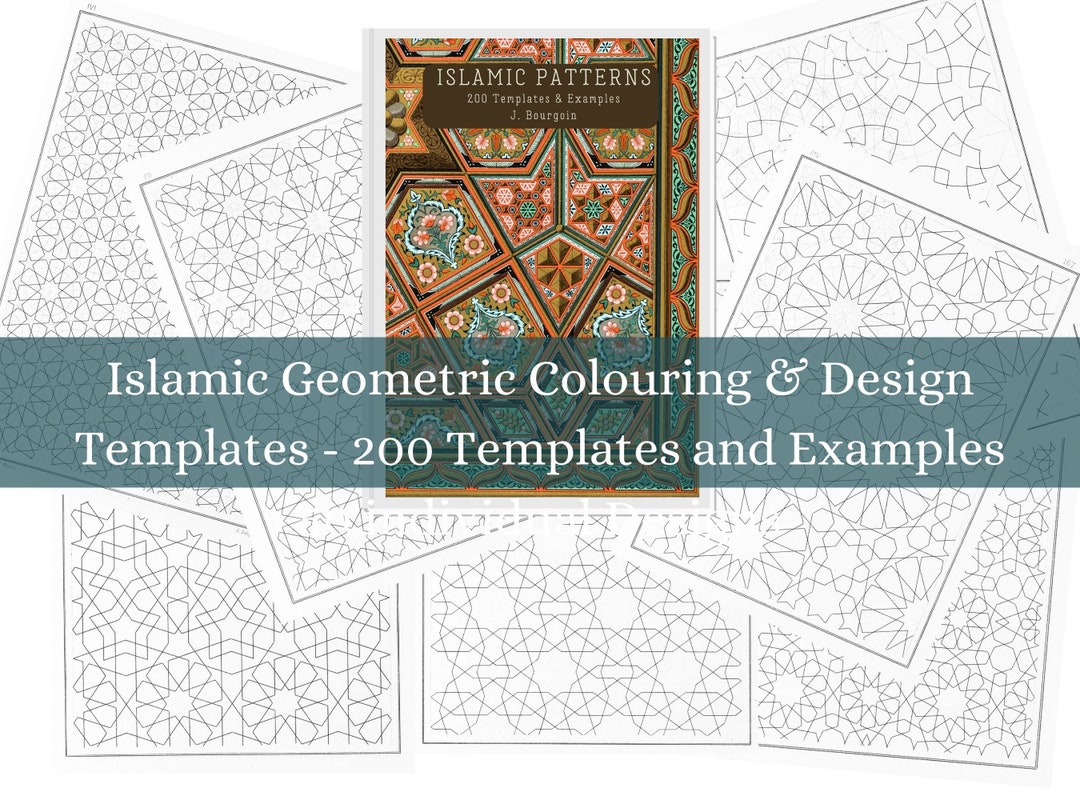 Vintage Islamic Pattern Coloring Book | Geometric Digital Papers ...