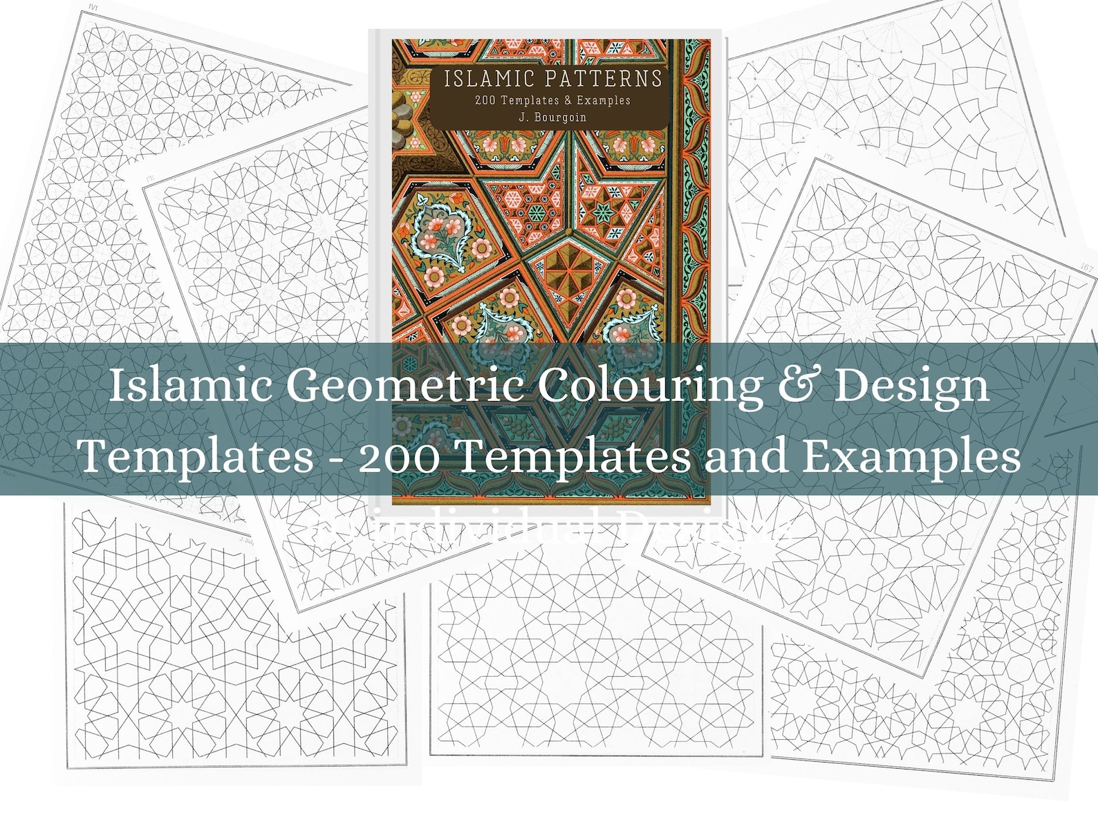 Vintage Islamic Pattern Coloring Book | Islamic Geometric Pattern Book ...
