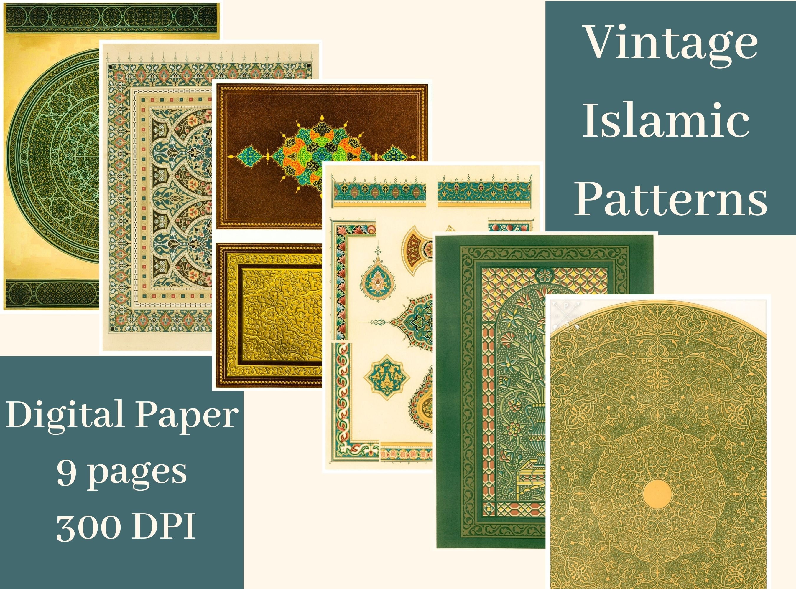 Islamic Pattern Digital Paper Pack | Islamic Geometric - Etsy
