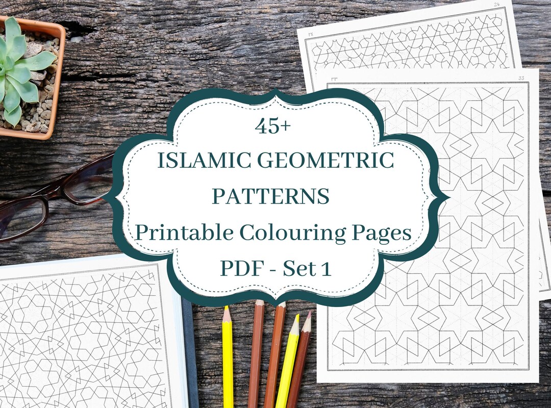 Islamic Patterns Colouring Pages | Islamic Geometric Printable Papers ...