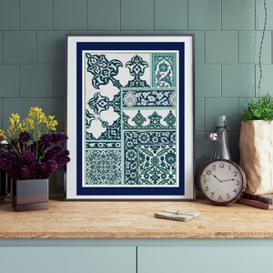 Islamic Poster Wall Art Set of 3 | Blue Islamic Pattern - Etsy UK