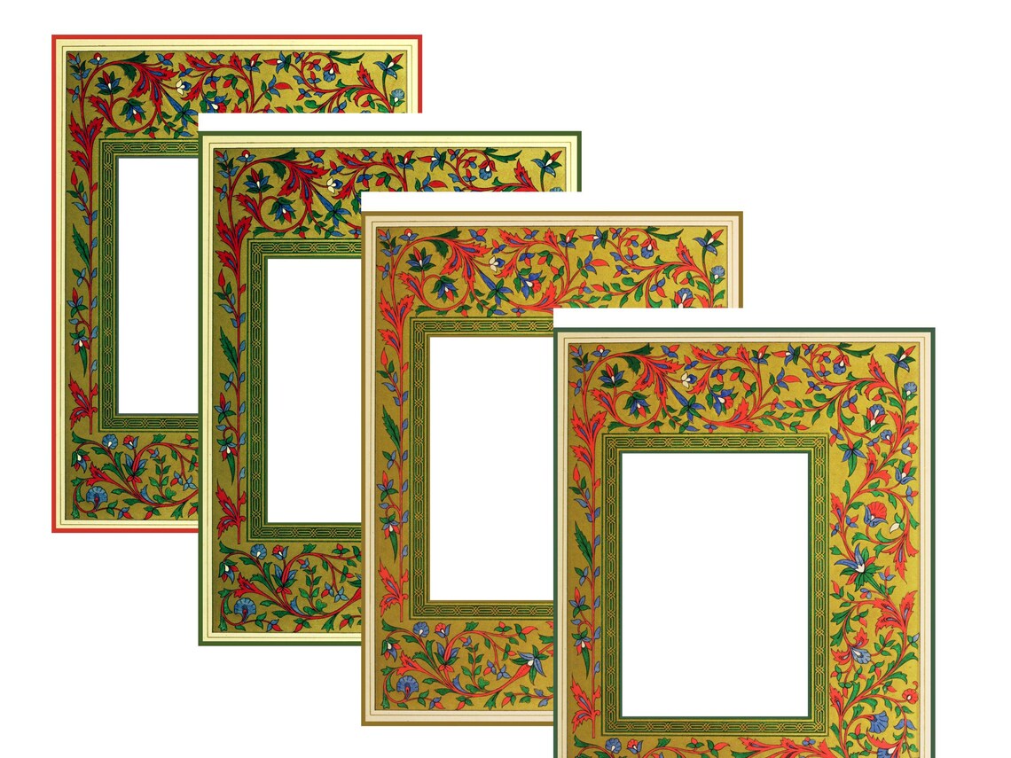 Islamic Floral Border Designs: Turkish Persian Art Printable Templates ...