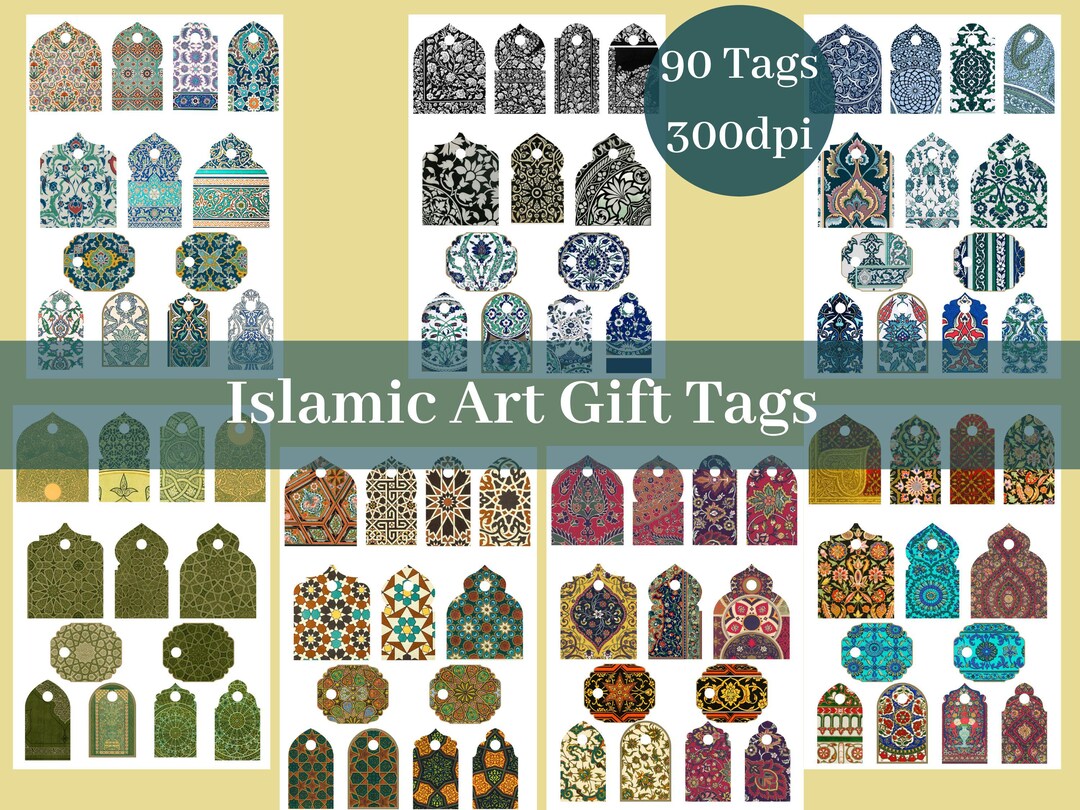 Islamic Art Gift Tags Printable PDF Vintage Islamic Art Moroccan Swing ...