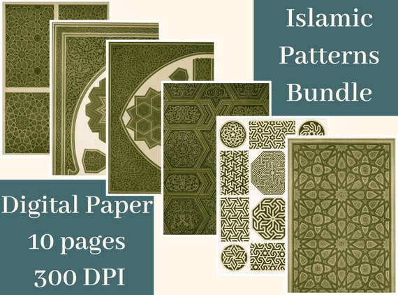 Islamic Pattern Digital Paper Pack Islamic Geometric | Etsy