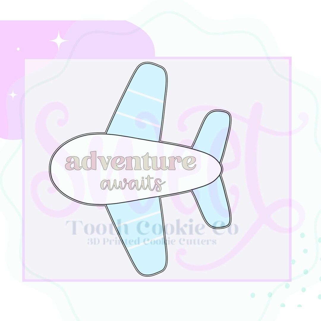 Airplane Cookie Cutter. Plane Cookie Cutter. Adventure Awaits Cookie ...