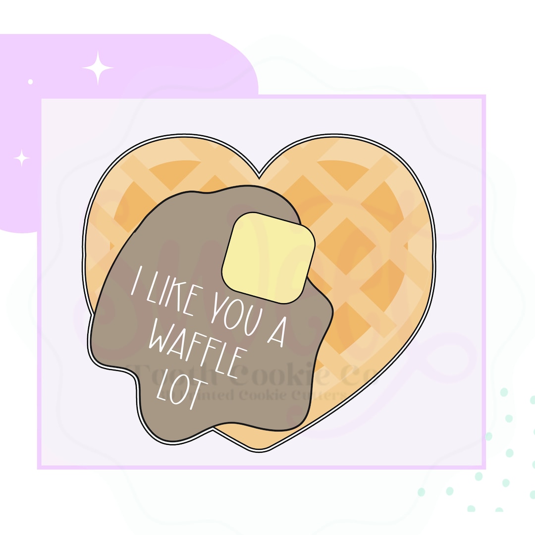 Waffle Cookie Cutter. Heart Cookie Cutter. Food Cookie Cutter ...