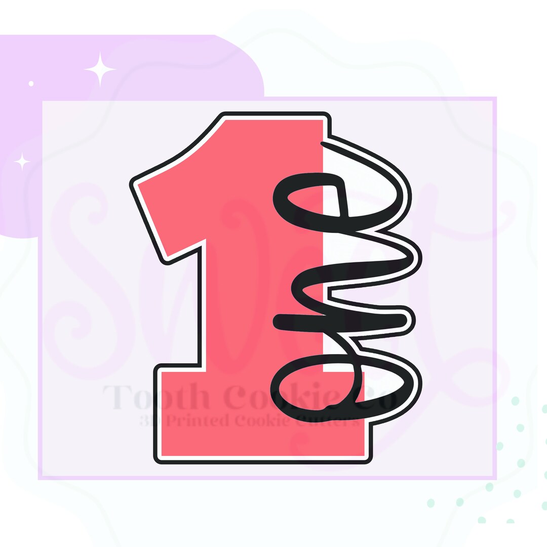 Number 1 Cookie Cutter. First Birthday Cookie Cutter. One Cookie Cutter ...