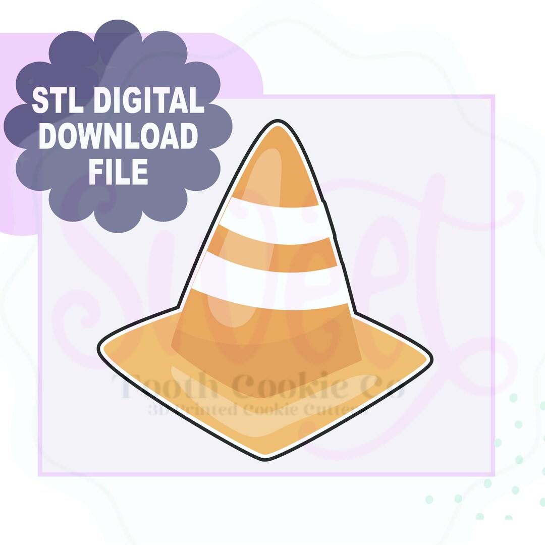 Traffic Cone STL Cookie Cutter. Construction Theme Cookie Cutter. Boys ...