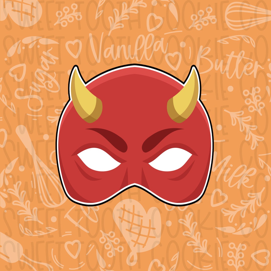 Devil Mask Cookie Cutter. Devil Cookie Cutter. Halloween Mask Cookie ...
