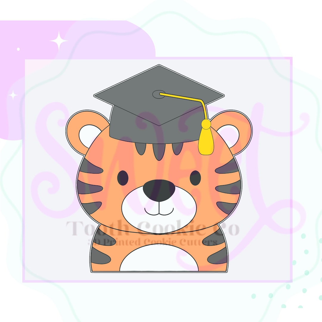 Graduation Tiger Cookie Cutter. Tiger Graduation Cookie Cutter. Grad ...