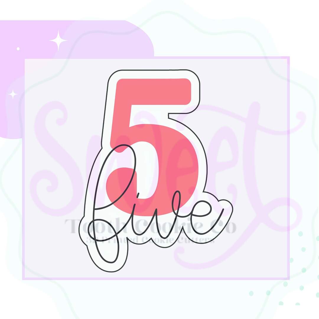 Number 5 Cookie Cutter. Number Cookie Cutter. Five Cookie Cutter. 5 ...