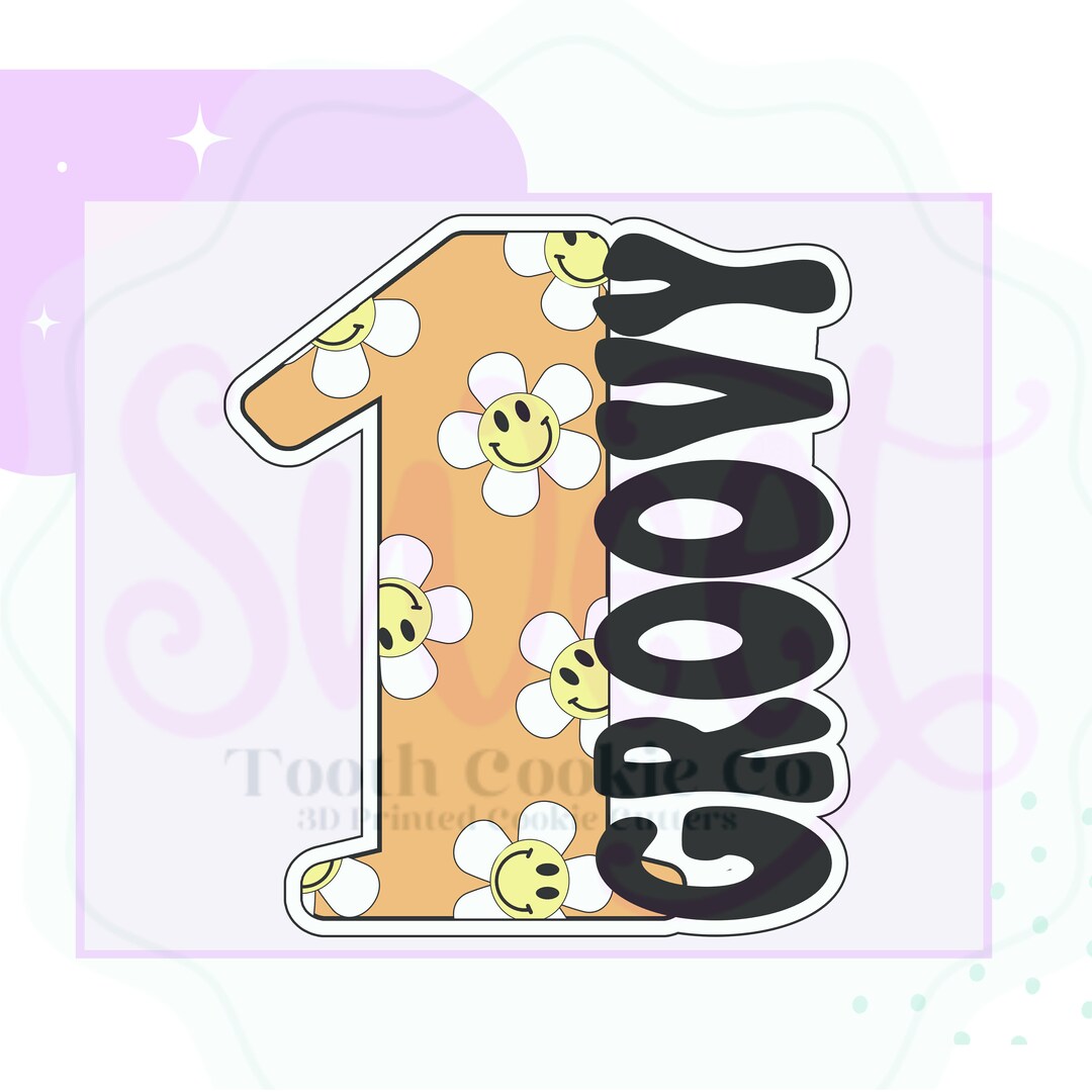 Groovy One Cookie Cutter. First Birthday Cookie Cutter. One Cookie ...