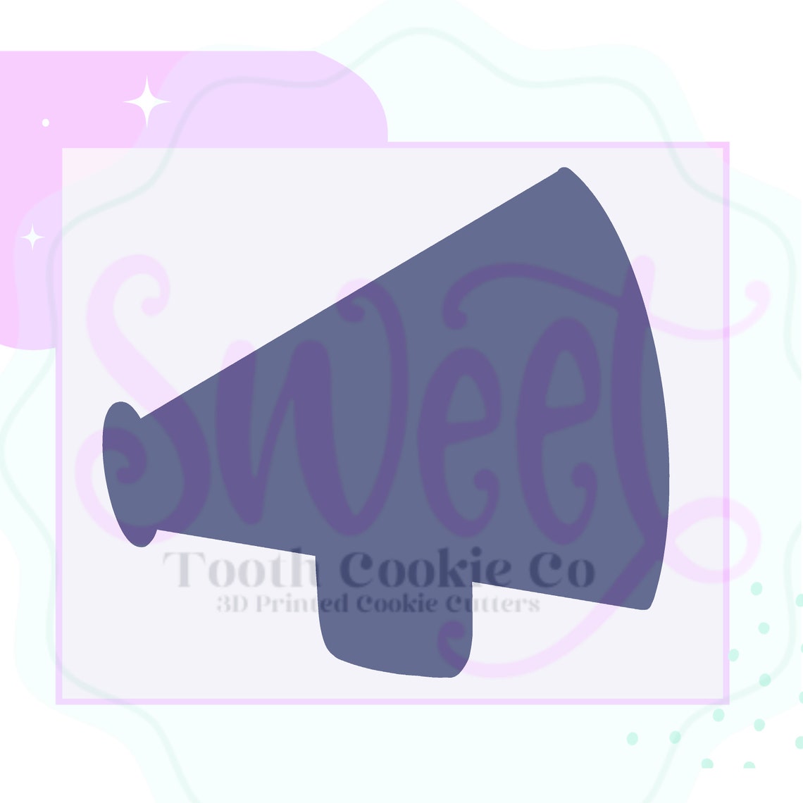Megaphone Cookie Cutter. Cheerleader Cookie Cutter. Cheer Cookie Cutter ...
