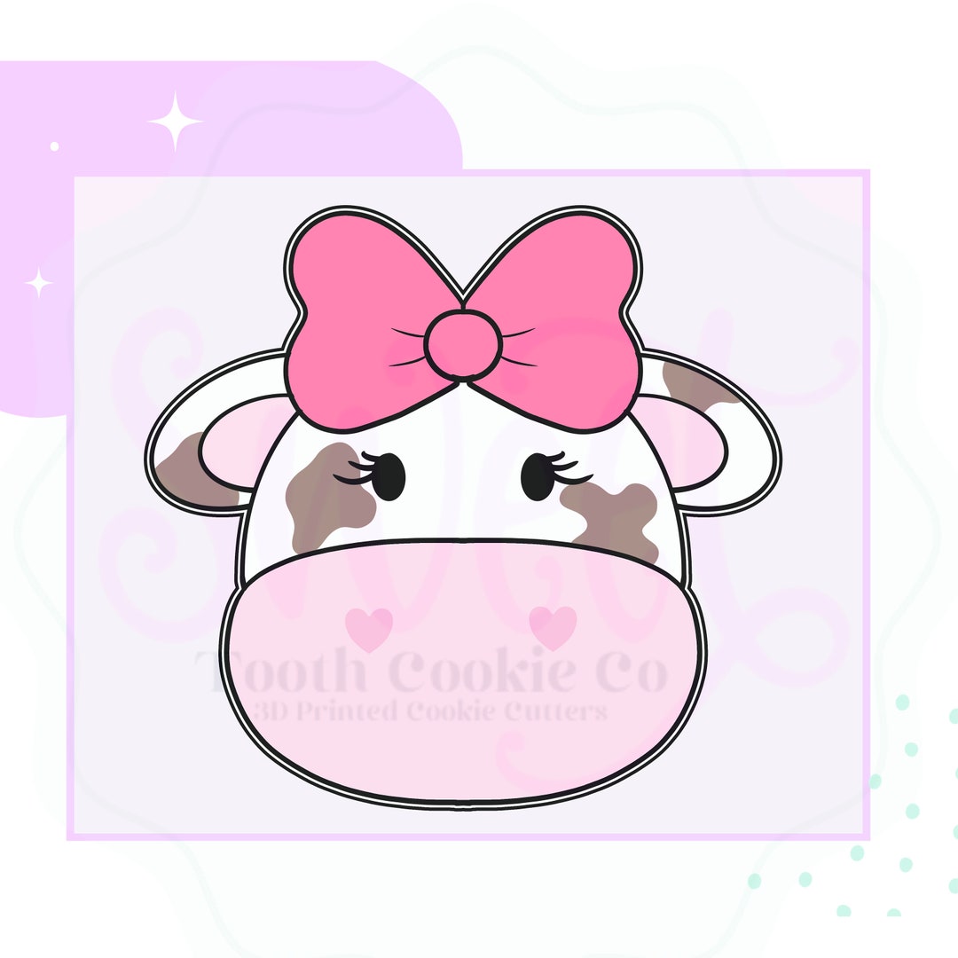 Cow Cookie Cutter. Girly Cow Cookie Cutter. Cow Face Cookie Cutter ...