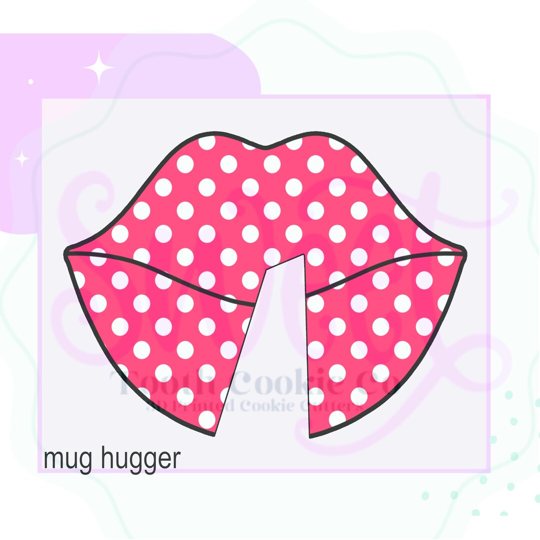 Lips Mug Hugger Cookie Cutter. Chubby Lips Cookie Cutter. Kiss Cookie ...