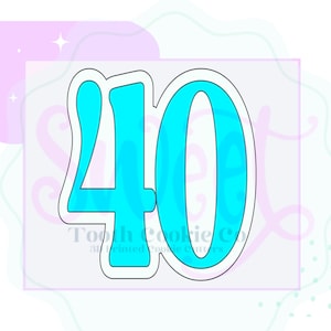 40th Birthday Cookie Cutter. Number 40 Cookie Cutter. 40 Cookie Cutter ...