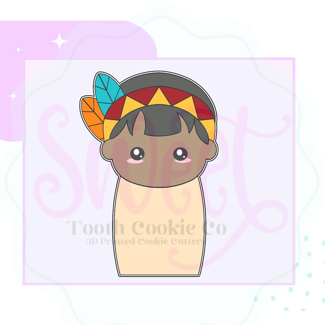 Boy Native American Cookie Cutter. Tribal Cookie Cutter. Thanksgiving ...