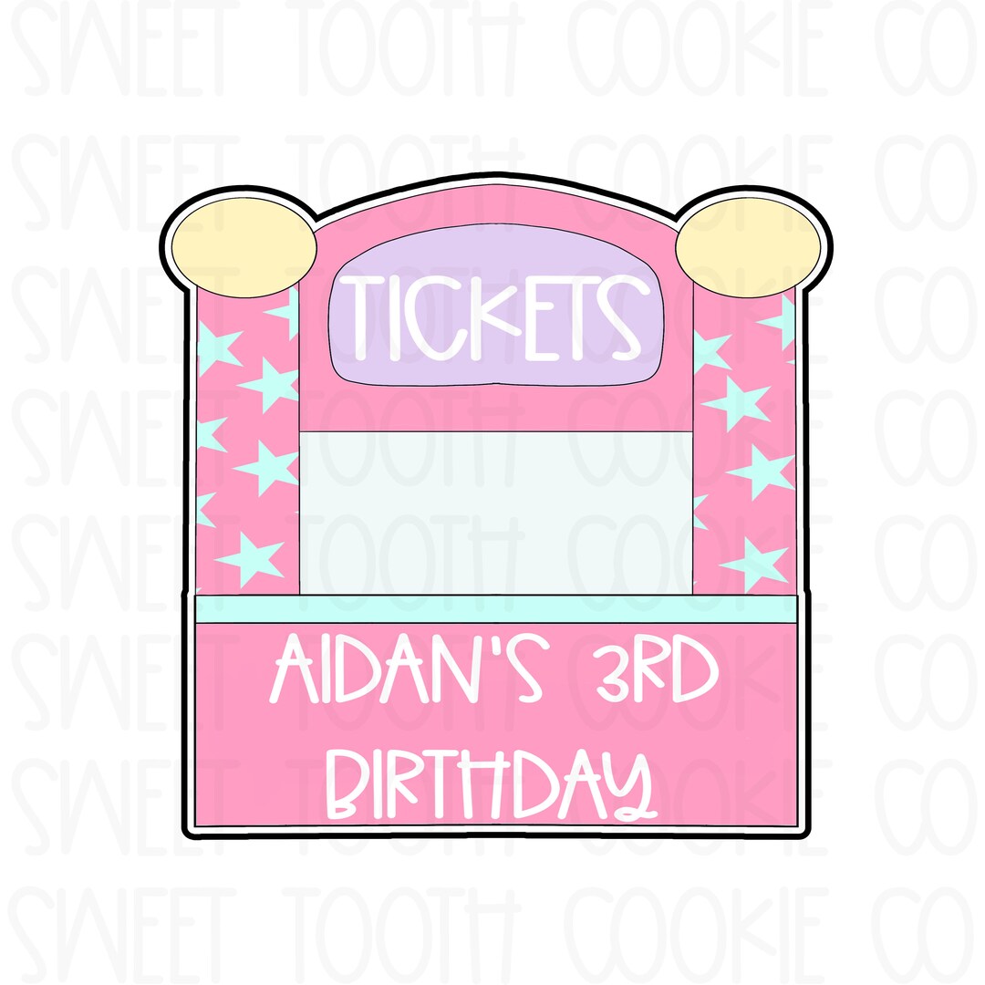 Circus Ticket Cookie Cutter. Ticket Booth Cookie Cutter. - Etsy