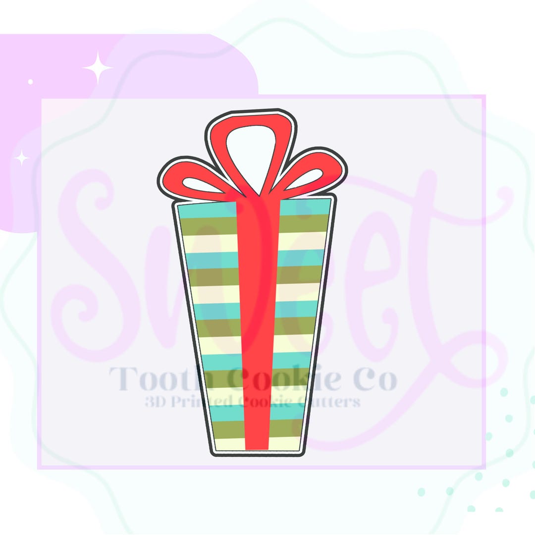 Tall Gift Box Cookie Cutter. Christmas Gift Cookie Cutter. Gift Box ...