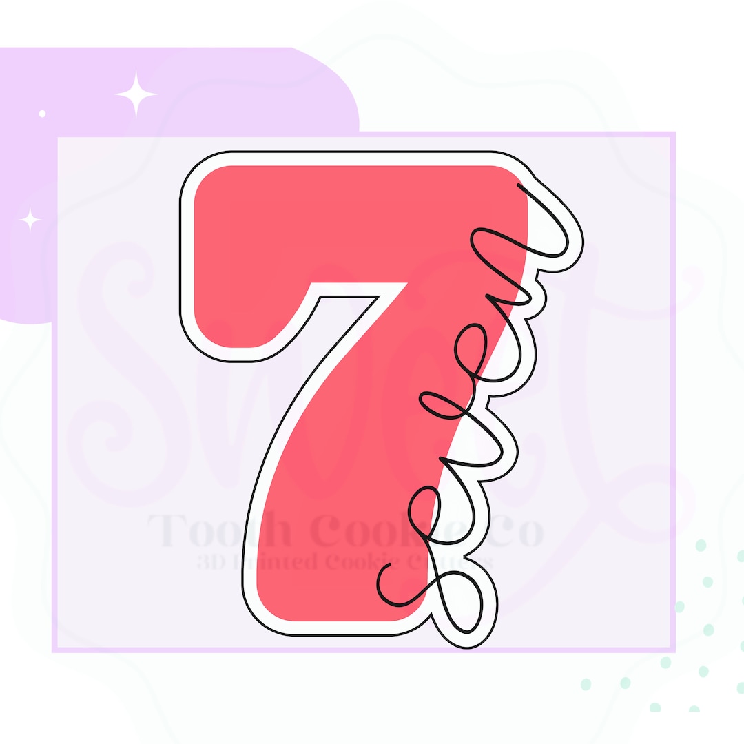 Number 7 Cookie Cutter. 7 Cookie Cutter. Number Seven Cookie Cutter ...