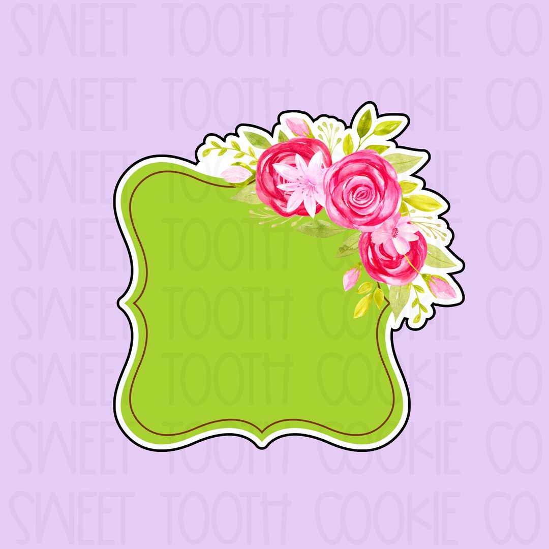 Floral Charlotte Plaque Cookie Cutter. Floral Plaque Cookie Cutter ...
