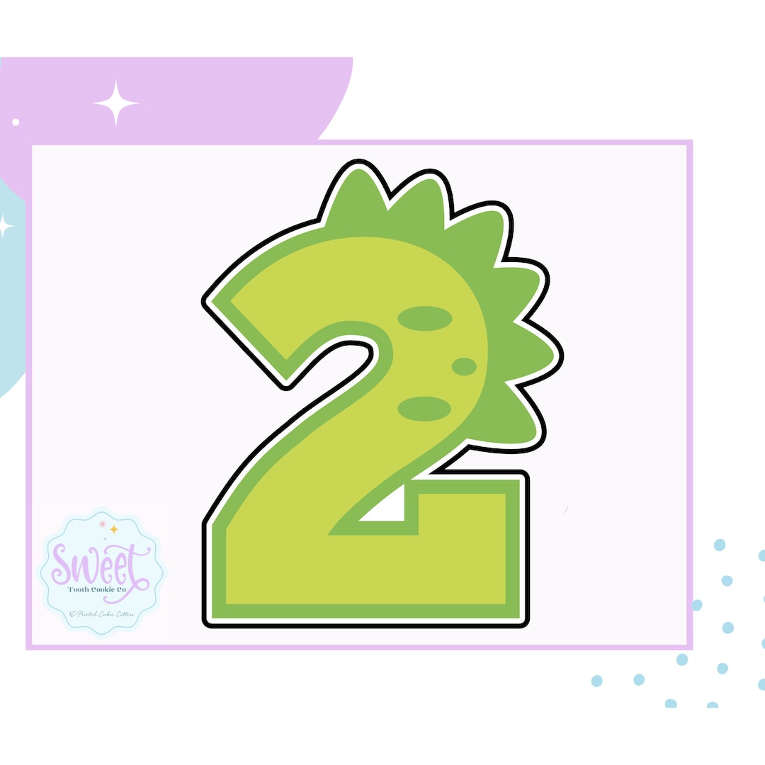 Dinosaur Number 2 Cookie Cutter. Number 2 Cookie Cutter. - Etsy