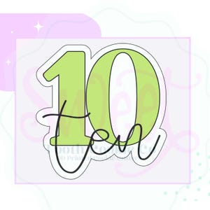 Number 10 Cookie Cutter. Number 10 Hand Lettered Cookie Cutter. 10 ...