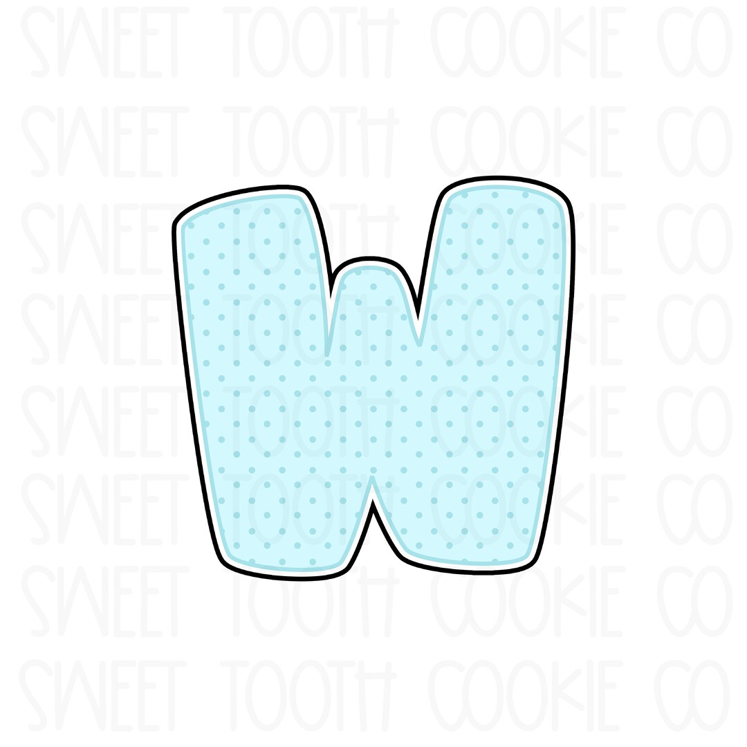 Letter W Cookie Cutter. Alphabet Cookie Cutter. Fondant Cutter. Clay ...