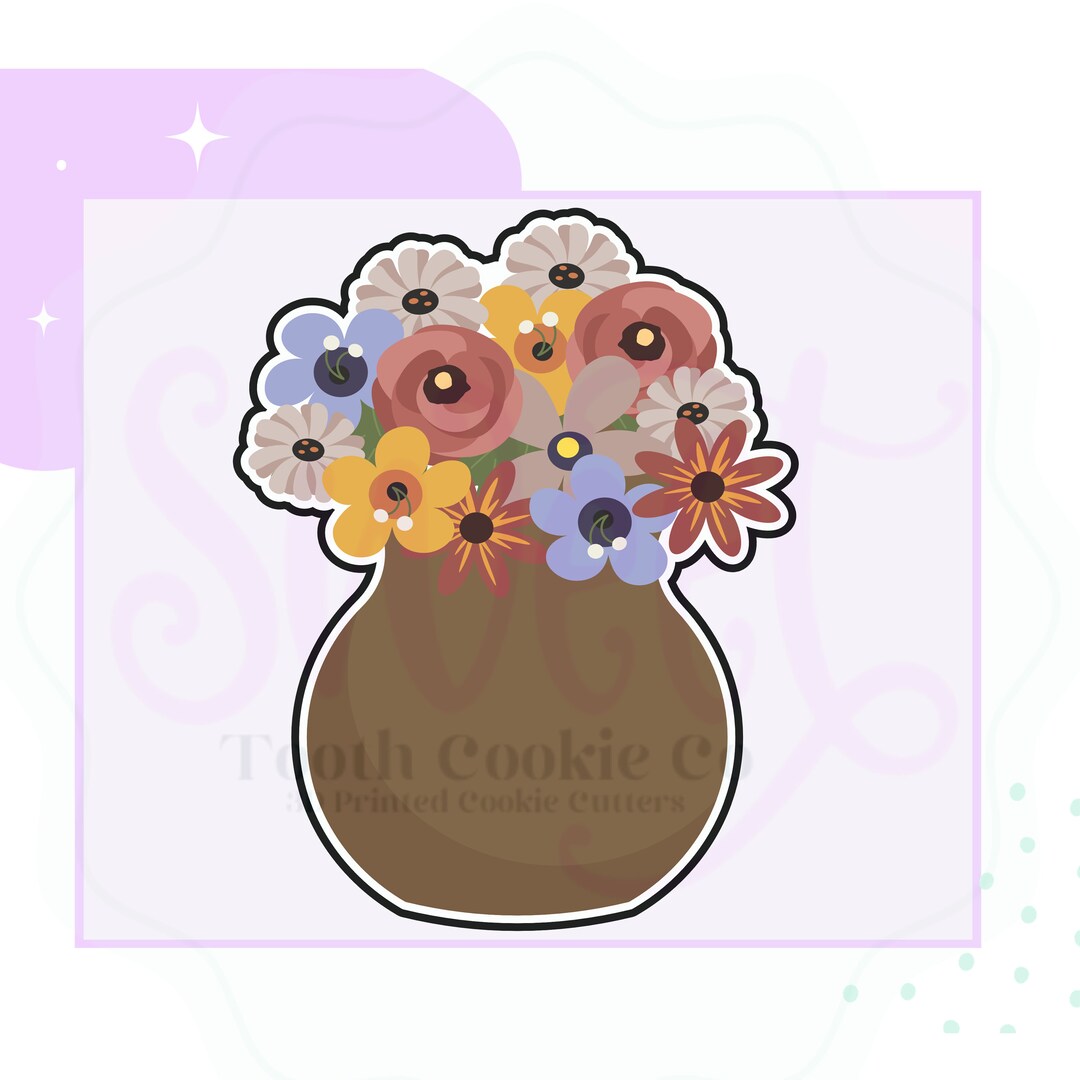 Bouquet Vase Cookie Cutter. Flower Vase Cookie Cutter. Flower Bouquet ...