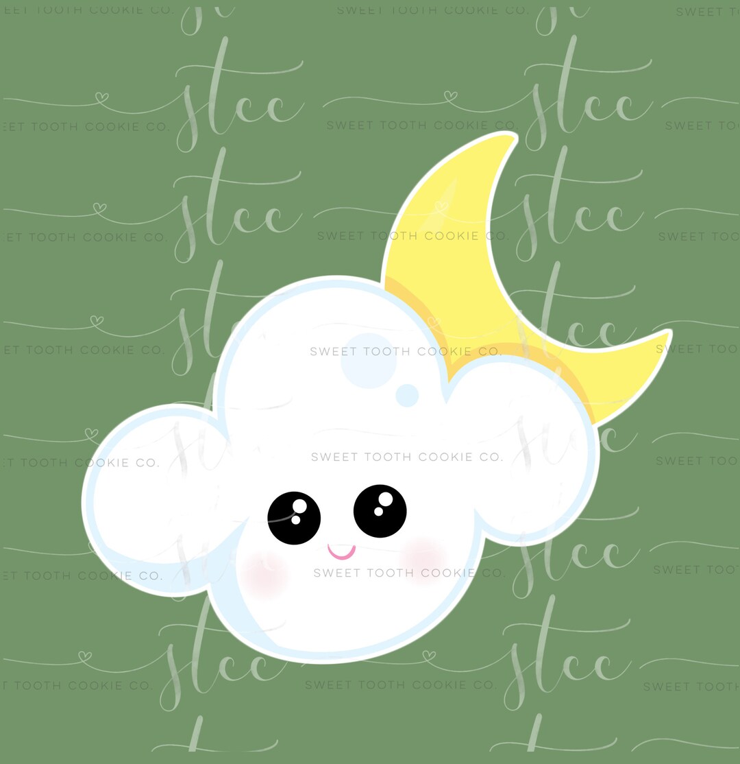 Half Moon Cookie Cutter. Cloud Cookie Cutter. Weather Cookie Cutter ...