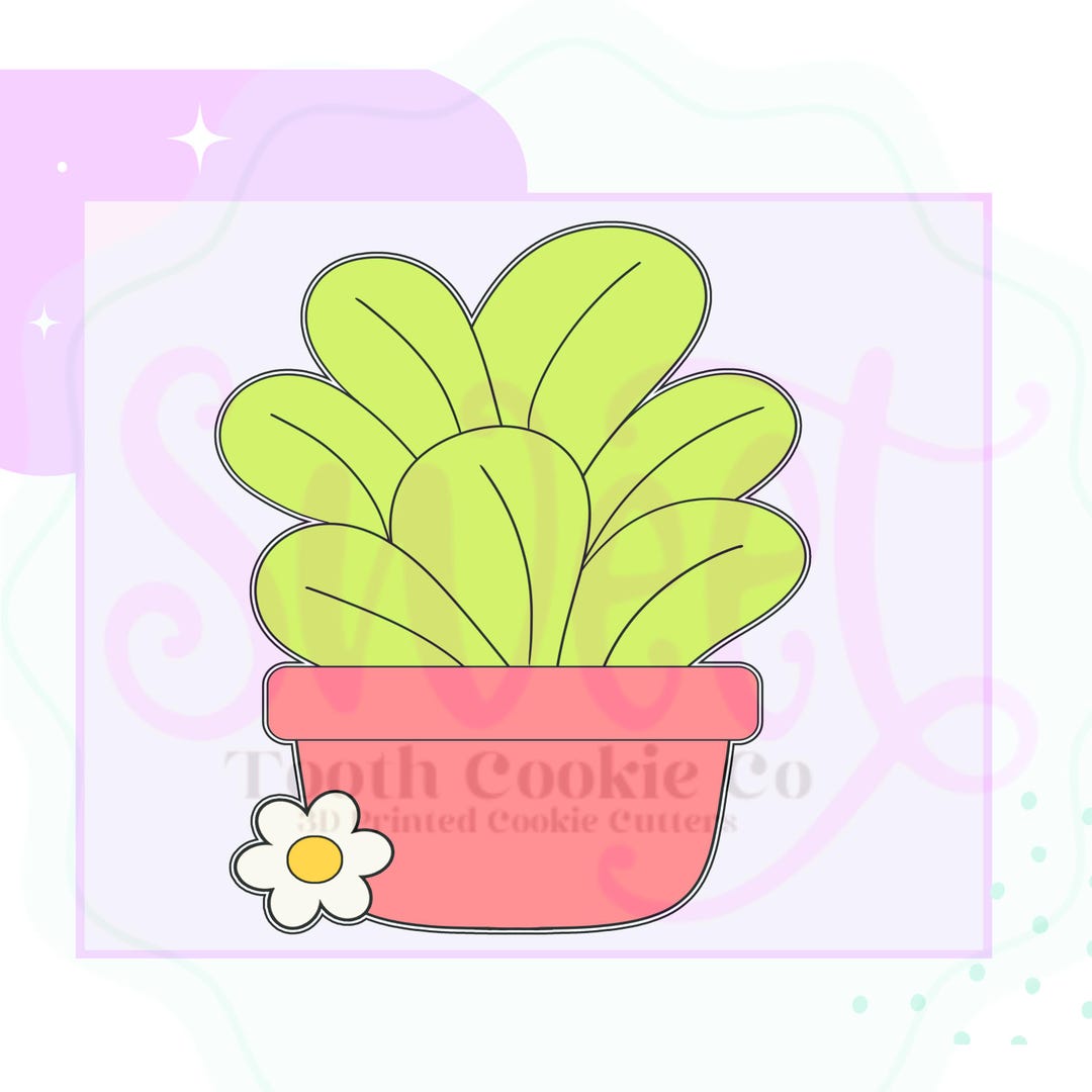House Plant Cookie Cutter. Potted Plant Cookie Cutter. Plant Cookie ...