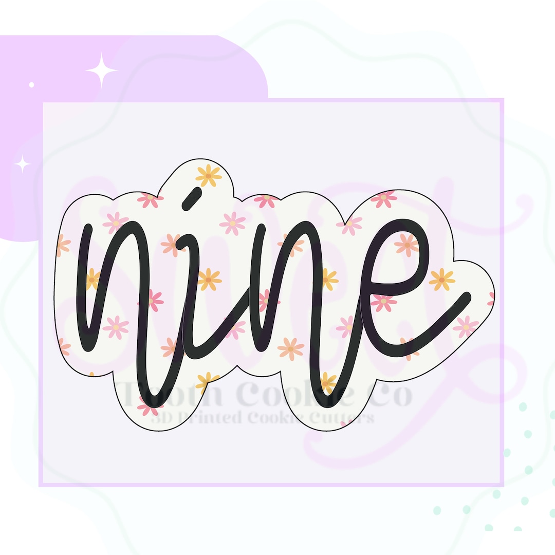 Number Nine Hand Lettered Cookie Cutter. Number Nine Cookie Cutter ...