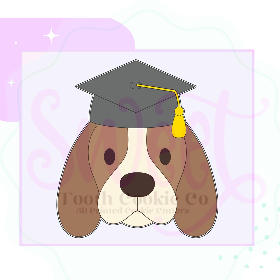 Graduation Dog Cookie Cutter. Graduation Hound Cookie Cutter. Grad ...