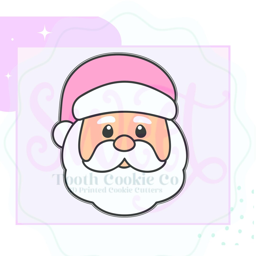 Santa Cookie Cutter. Santa Face Cookie Cutter. Santa Head Cookie Cutter ...