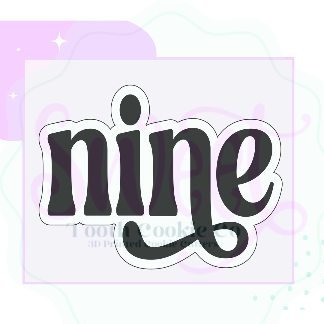 Number Nine Cookie Cutter. Nine Cookie Cutter. 9 Cookie Cutter. 9th ...